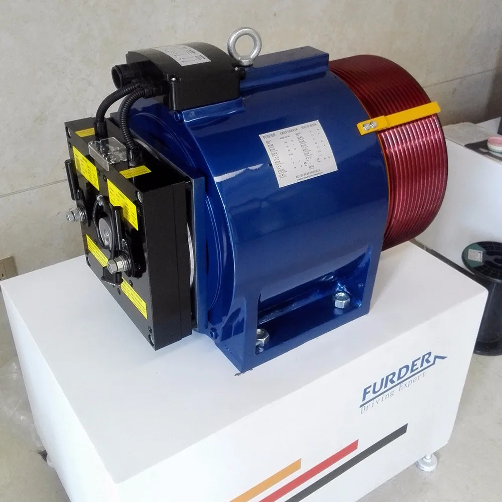 Load 1000 Kg Pulley 400mm Gearless Elevator Motor With European ...