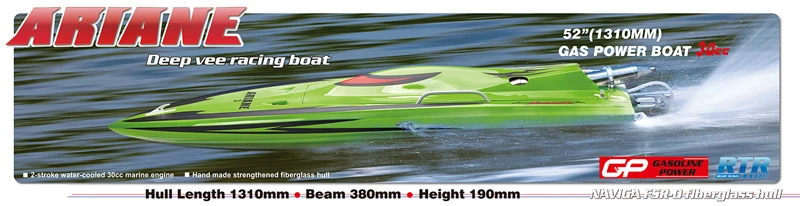 Super Fast RC Gas Boat 30CC - Fiberglass V Hull Racing