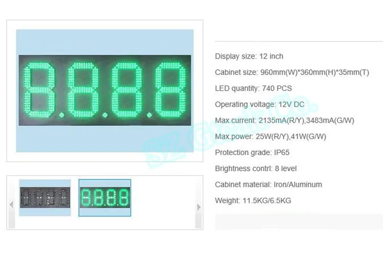4 Digits Led Digital Number Sign Led Gas Station Price Sign - Buy Led ...