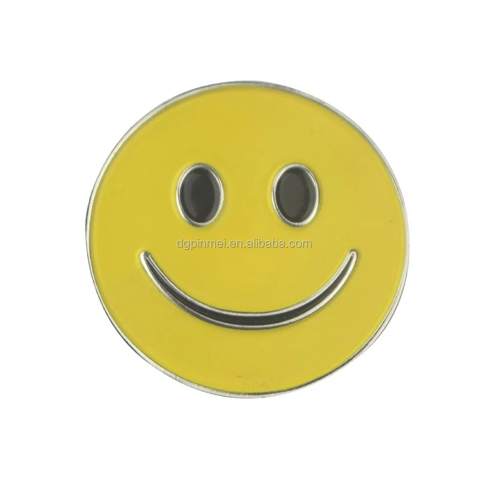 Soft Enamel Smiley Face Golf Ball Markers In Bulk - Buy Ball Marker In ...