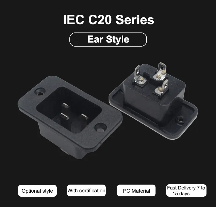 Screw Mounted Iec C20 Socket Male Socket For C19 Female Power Connector ...