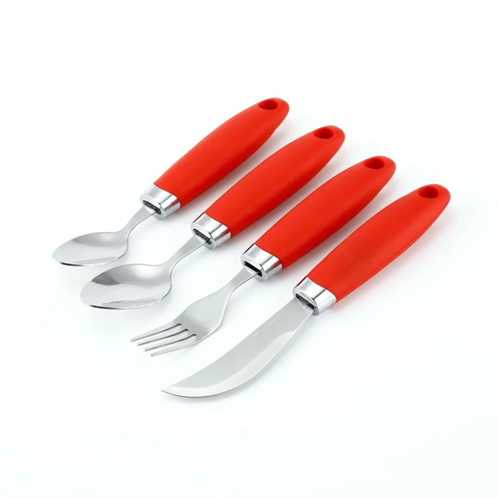 Red Color Good Quality Stainless Steel Eating Utensils With Large ...