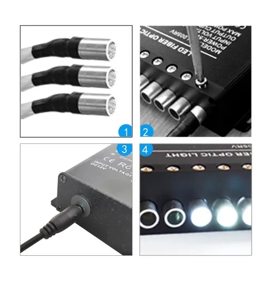 5W 10 Holes LED Fiber Optic Shooting Star Light Kit - IP33