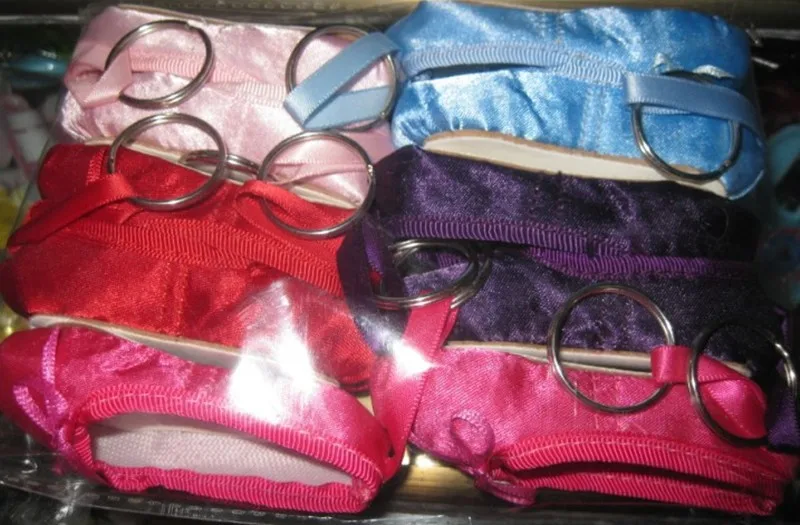 Mini Satin Ballet Dance Shoe Keychain - Promotional Pointe Shoe Keychain