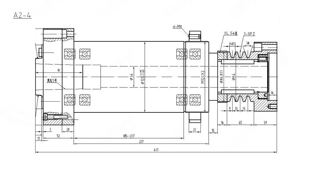 Lathe Machine with Spindle A2-4 Max Speed 6000rpm 120mm Bore