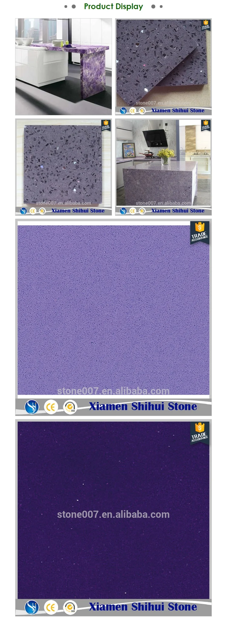 High Quality Purple Quartz Stone Kitchen Countertops - Buy Purple ...