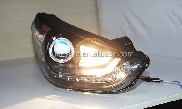 For Hyundai Tucson Ix35 Led Head Lamp Angel Eyes 10-12 V3 Type Yz - Buy ...
