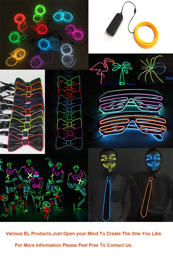 Factory Wholesale Flexible Neon El Lighting,El T Shirt,El Wire Led Tie ...