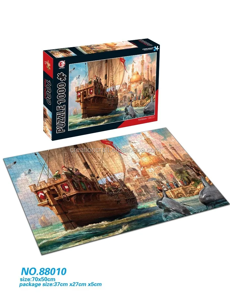 New Best Selling 1000 Pieces Adult Custom Paper Cardboard Jigsaw Puzzle ...