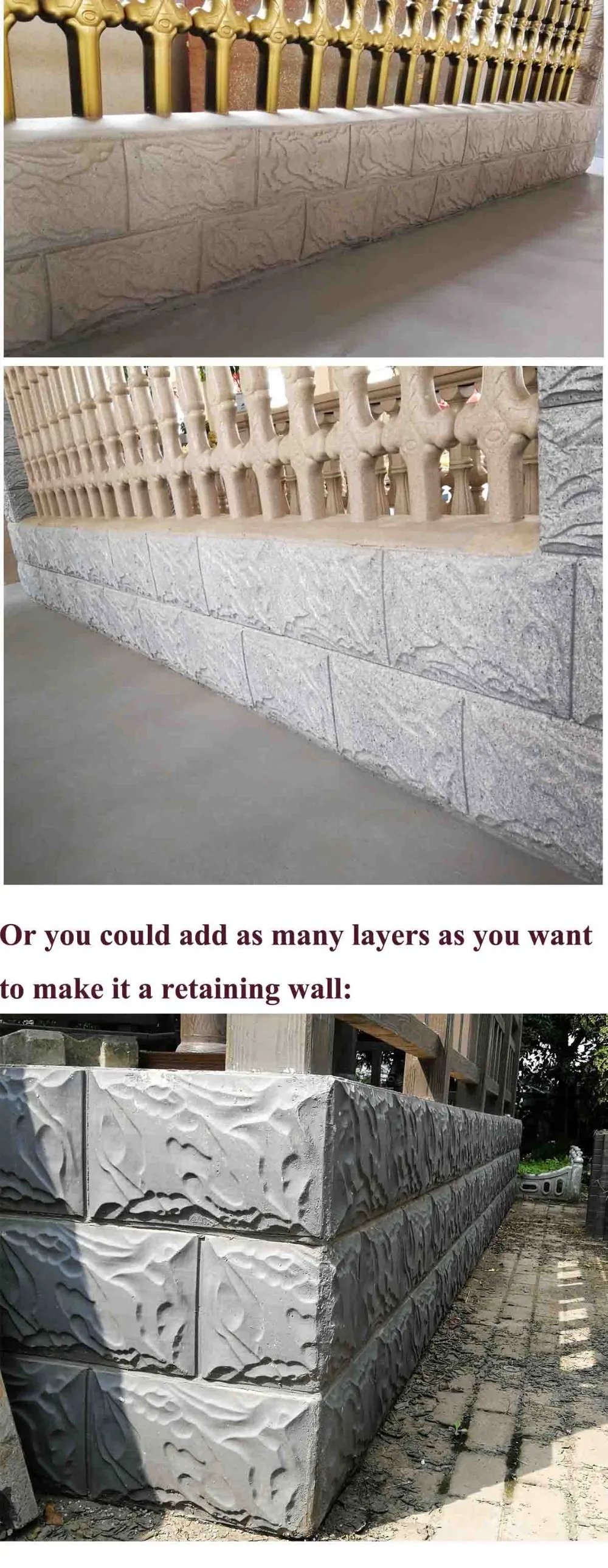 Decorative Concrete Retaining Wall Stone Garden Products