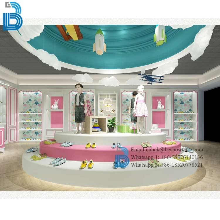 Brand Children Clothing Shop Display Showcase for Kid Clothing Display