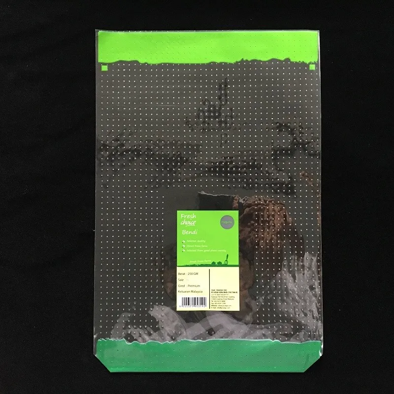 Food Grade Plastic Micro Perforated Bags With With Holes For Vegetable ...