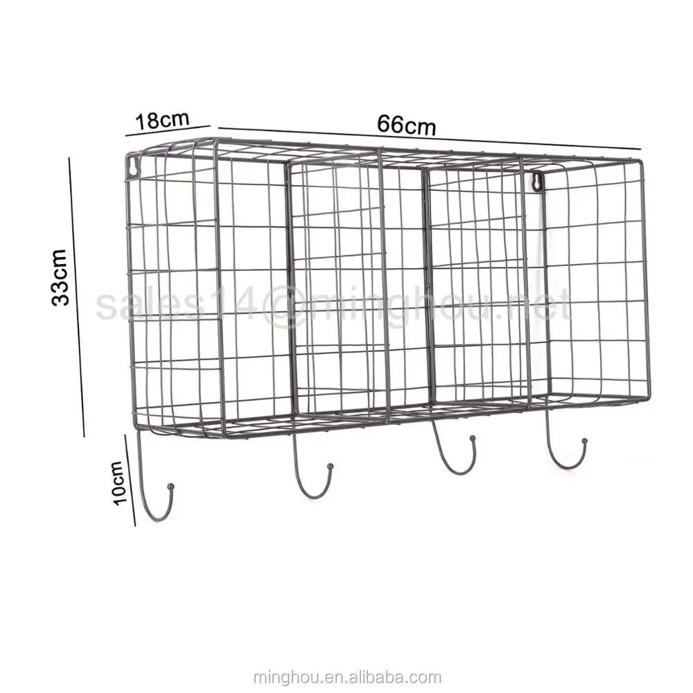 Metal Locker Wire Mesh Rack Basket Storage Wall Mounted Wire Shelving ...