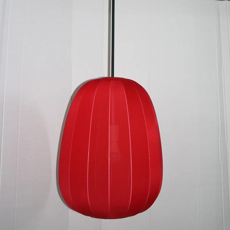 Chinese Traditional Style Red Paper Lantern Shade Pendant Lamp