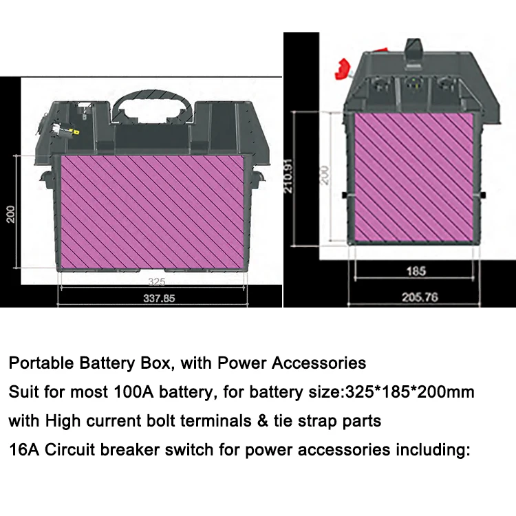 Outdoor Plastic Waterproof 12v Battery Box - Camping Adventure