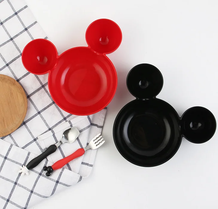 Plastic Kids Mickey Mouse Head Shape Bpa Free Plastic Bowl With ...