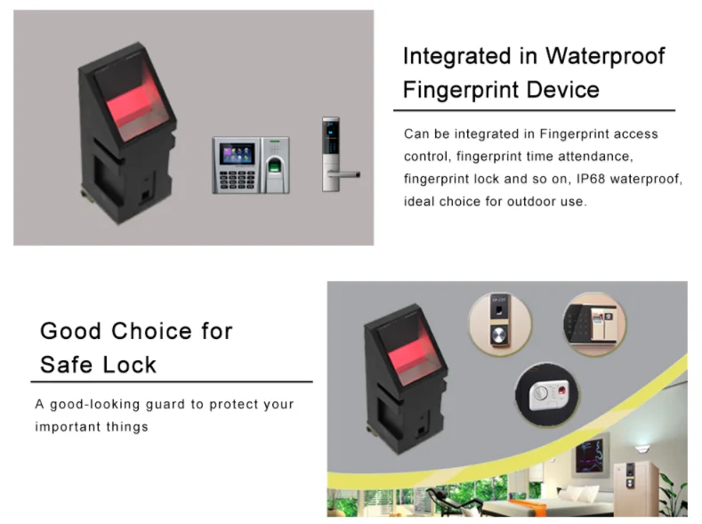 Waterproof Optical Sensor Capacitive Fingerprint Sensor Module For Time ...