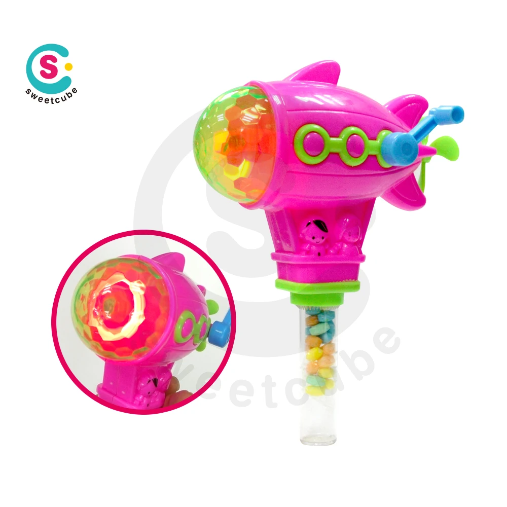 Sweetcube Spaceship Flying Toy Candy Cartoon Plane With Light Candy Toy ...
