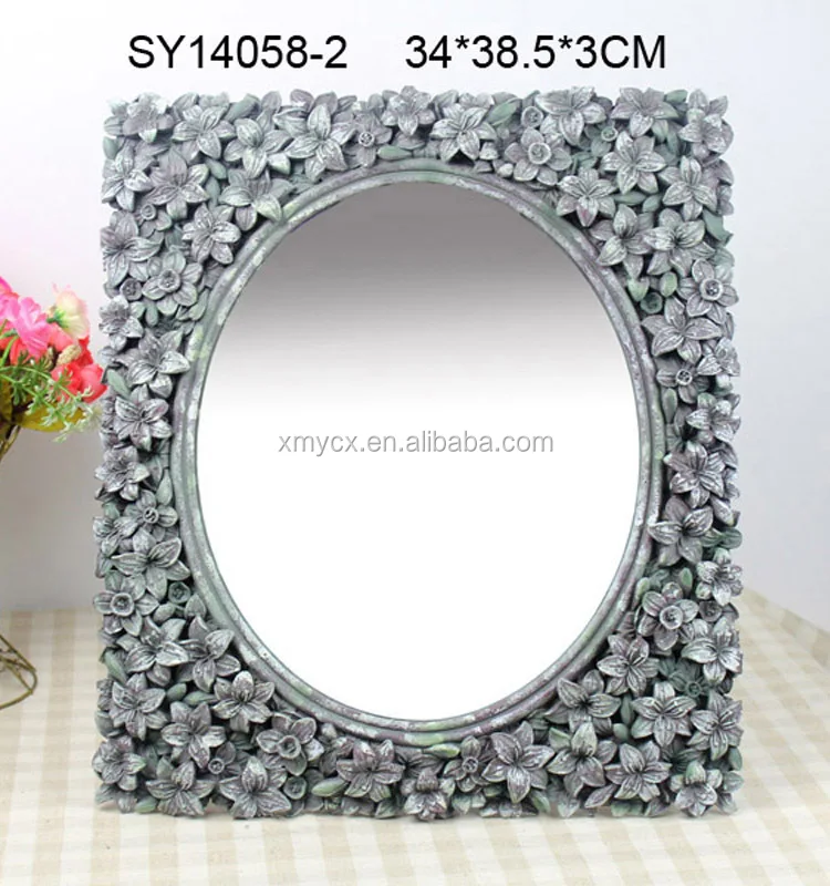 Resin Decorative Mirror Frame Antique White Color Finish - Buy ...