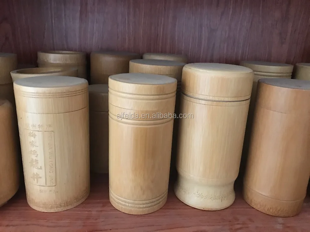 Fd-natural Bamboo Storage Tube Bamboo Craft Stick Container Spices ...