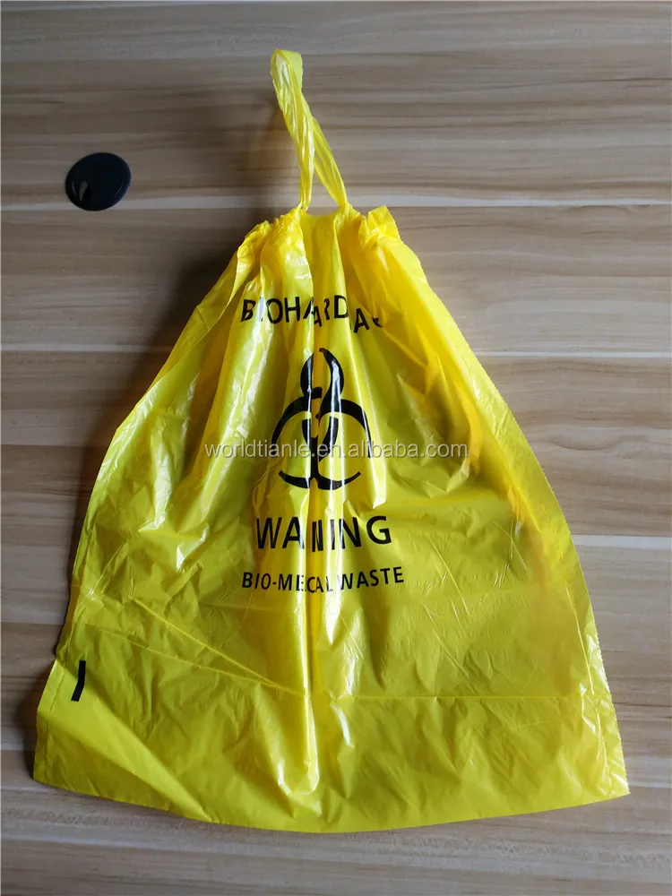 Hdpe Material Yellow Color Medical Waste Bag With Draw- Tape - Buy ...
