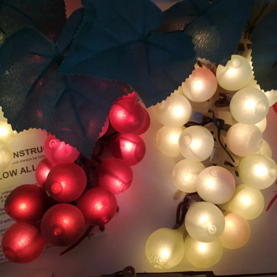 Harvest Spring Decorative Lights - Clear Bulb Grape Clusters