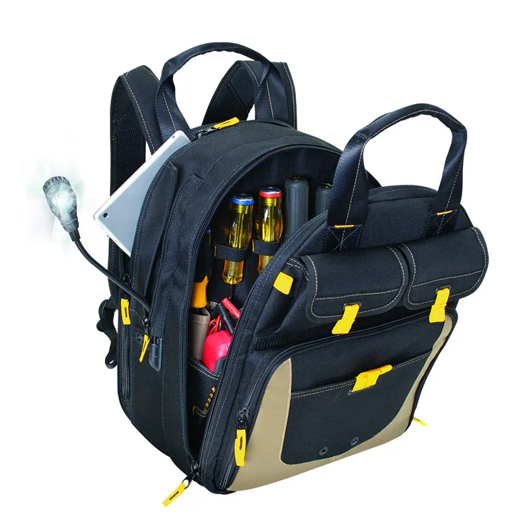 Lighted Craftsman Travel Tool Bag Backpack with USB Port