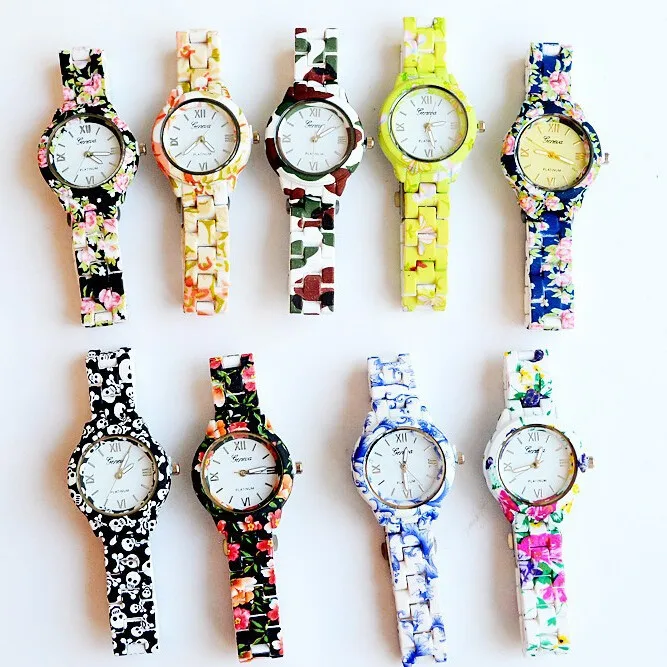 montre geneva fleur