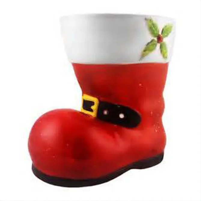 Christmas Boot Planter - Ceramic Flower Pottery