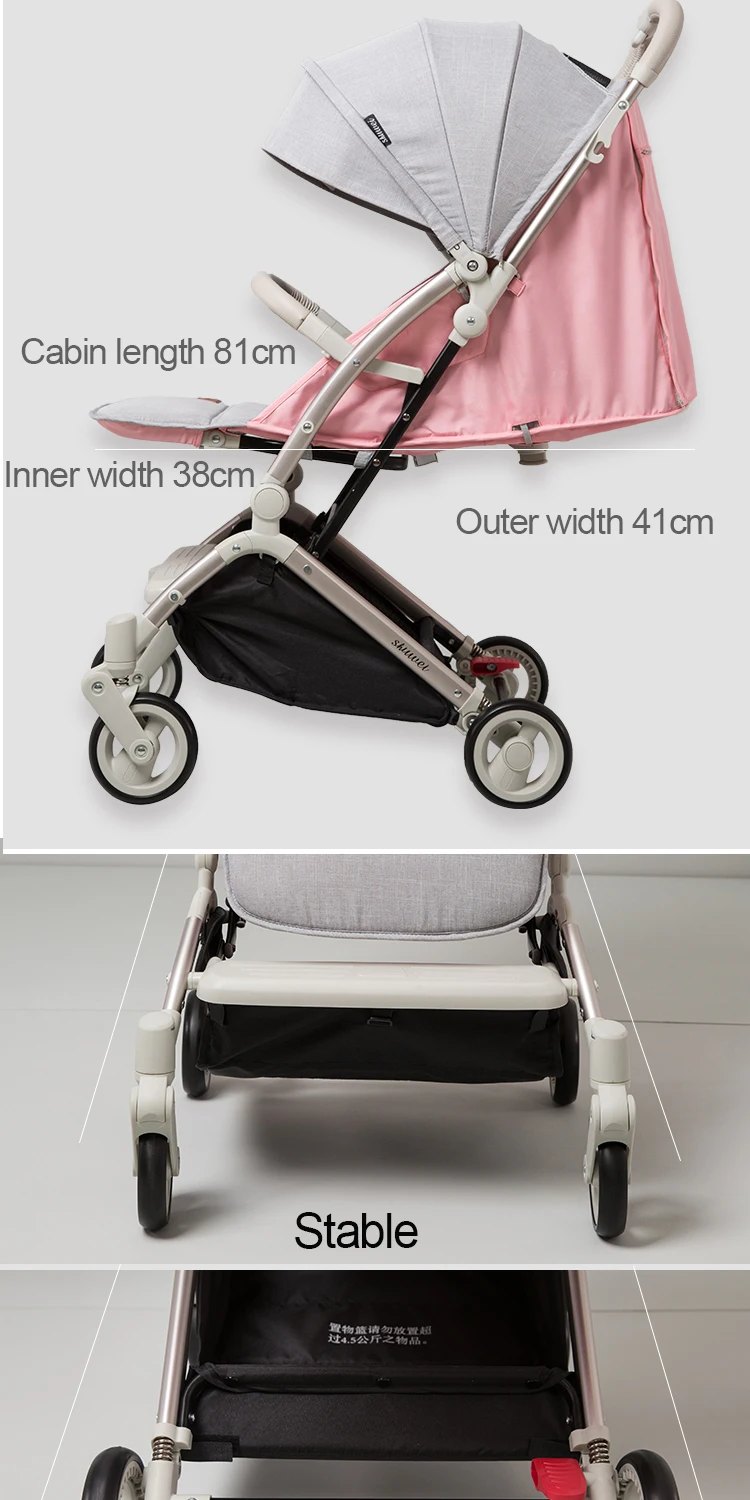 Streamlined And Sleek Stroller Aluminum Frame Folding Baby Stroller ...