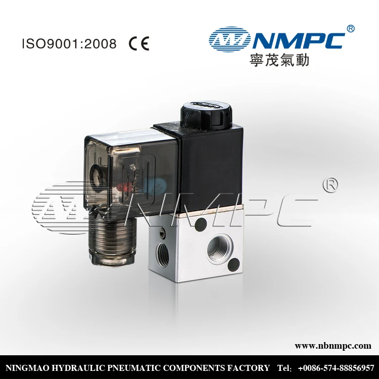 3v1-06 3v1-08 3/2 Way 2 Position 3 Way Direct Acting 12v Dc Coil Pneumatic Air Control Mini Gas ...
