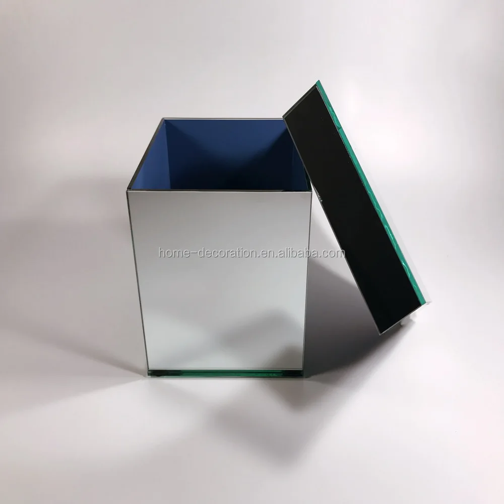 Silver Glass Mirror Mosaic Box Vase With Lid - Buy Mirror Box Vase ...