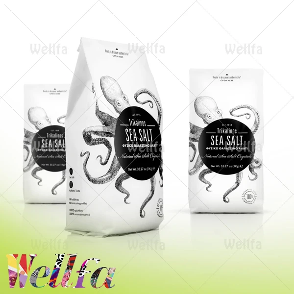 Gravure Impression 3 Côté Scellé En Plastique Sac De Sel Pour Sel De ...