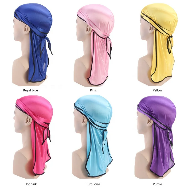 Blue Black Durag Silk Two Tone Durag Best Hat Headband Durag - Buy ...
