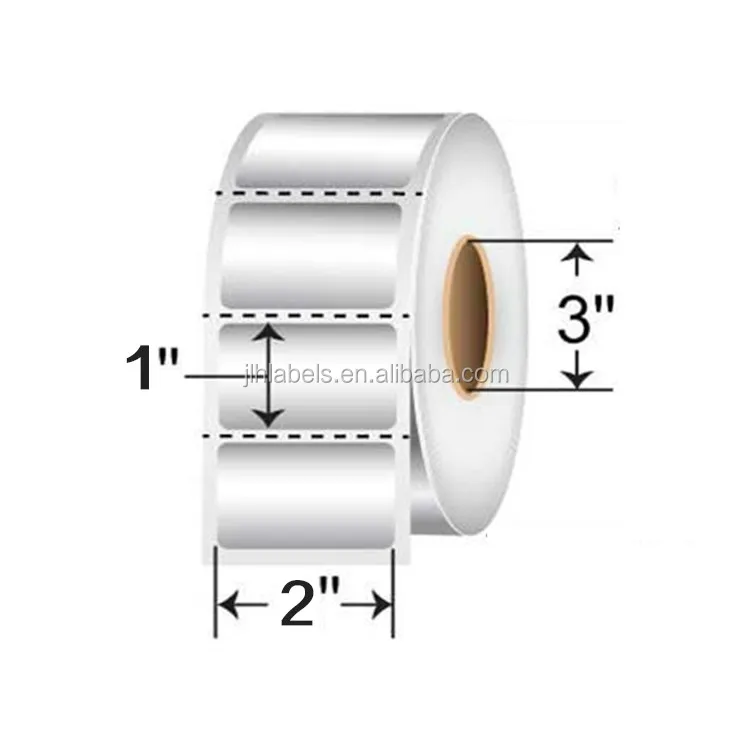 Preprinted Polyester Label,Matte Silver Pet Film,2 X 1,(3000 Per Roll ...