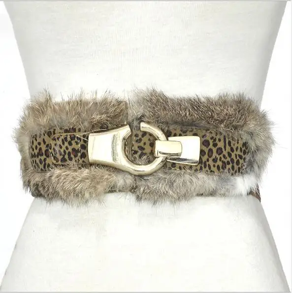 Autumn And Winter New Rabbit Fur Super Wide Belt Womens Elastic Girdle ...