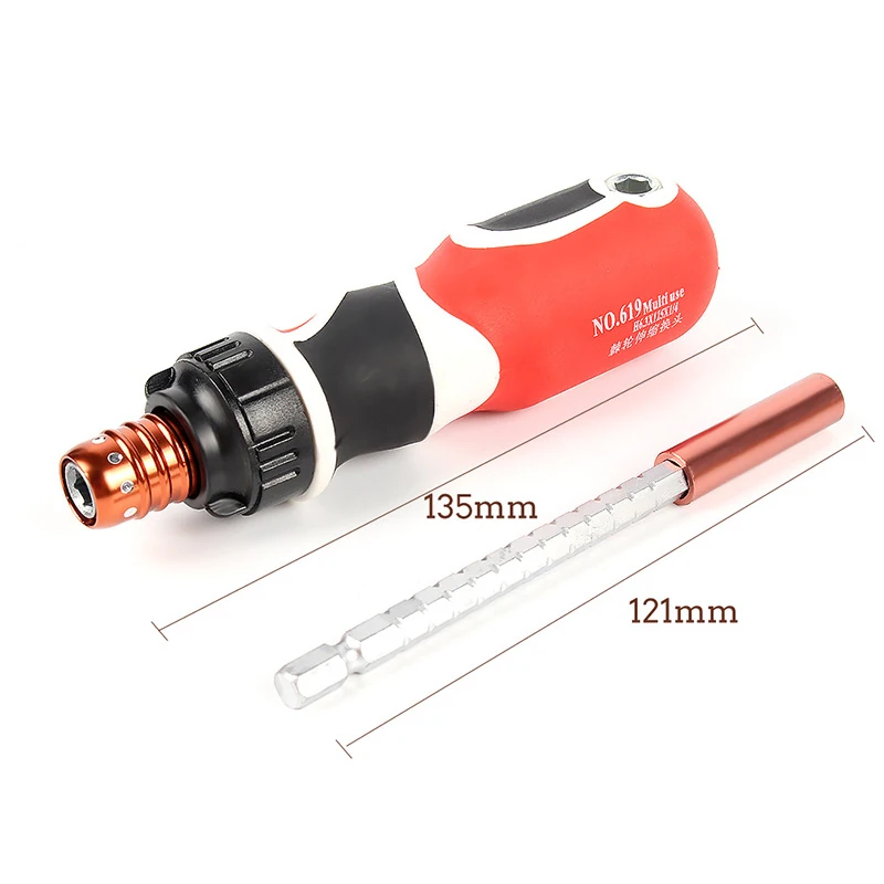 Adjustable Ratchet Screwdriver Bit Holder 1/4 Hex Magnetic Screw Driver ...