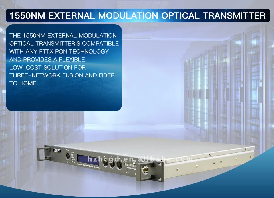 1550nm External Modulator Optical Transmitter 2*7db Fiber Transmitter ...