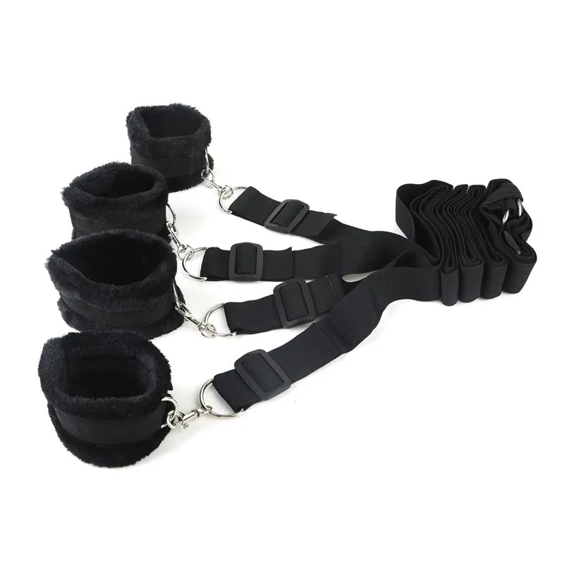 Long Plush Handcuffs Customized Body Restraints Bdsm Bondage Slave Bed ...