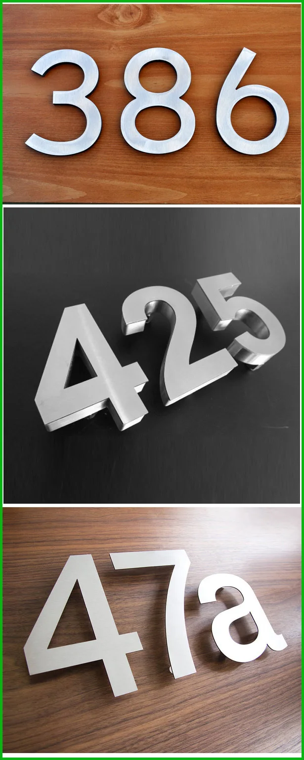 Large Modern 3d 304 Stainless Steel House Numbers By Pdl Only - Buy 3d ...