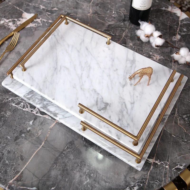 Wholesale Marble Stone Serving Tray Storage Marble Tray With Handles ...