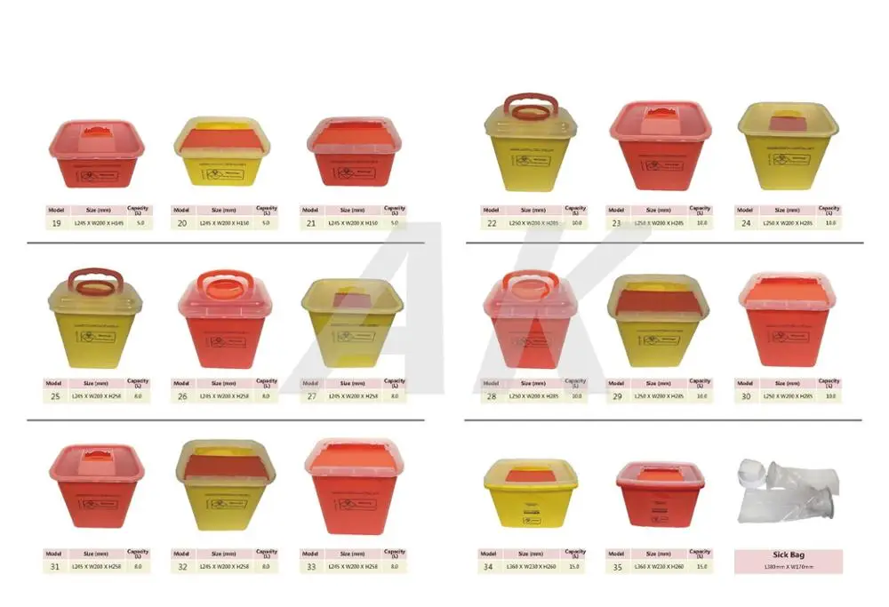 Hospital Medical Disposal Waste Sharp Container Different Capacity ...