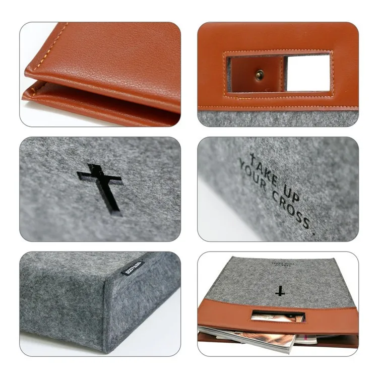 Christian Gift Leather Tote Bag Bible Study Organizer Felt Bible Cover ...