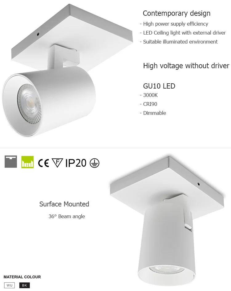 10w Double Heads Black/white Decorative Surface Mounted Led Downlight ...