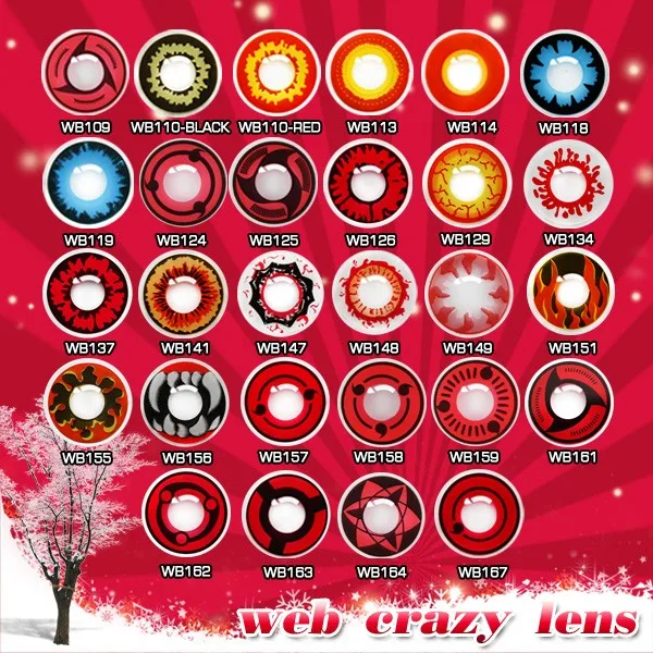 Naruto Cosplay Sharingan Contact Lens Red Crazy Contact Lens - Buy ...