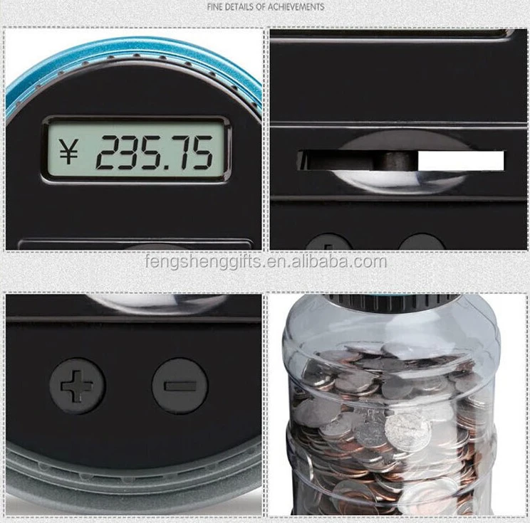 Electronic Counting Coin Saving Pot Large Money Boxes Digital Counting ...