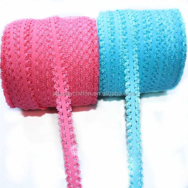 1" Ivory Lace Elastic,Lace Trim,Fold Over Elastic,Embroidery Lace ...