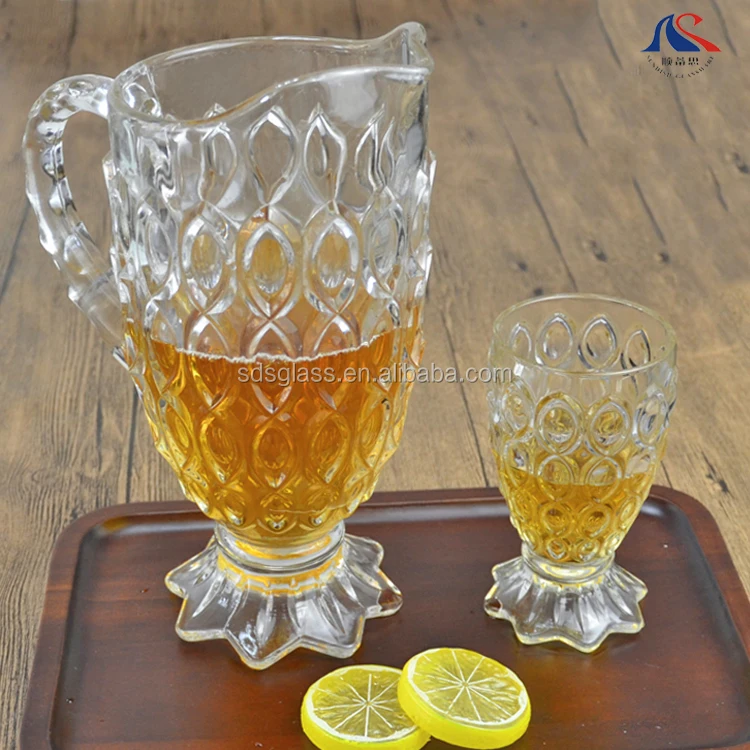 1.1L Embossing Pineapple Mermaid Fish Shape Glass Jug