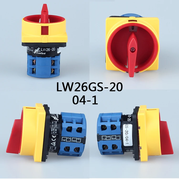 Cansen Lw26gs-20/04-1 Red Yellow Pad-lock 20a Rotary Cam Limit Switches ...