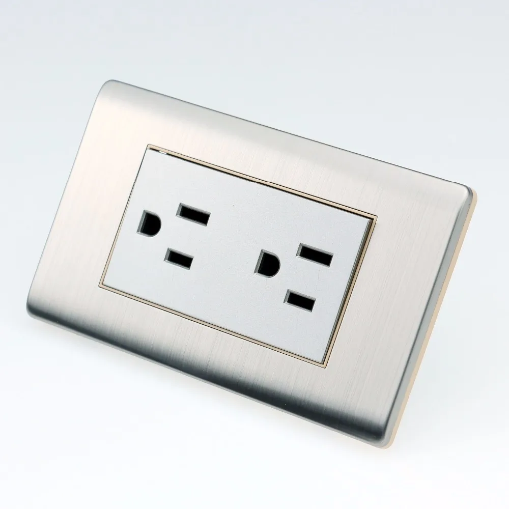 2018 Us Standard Duplex Socket Outlet 15amp Stainless Steel Socket ...